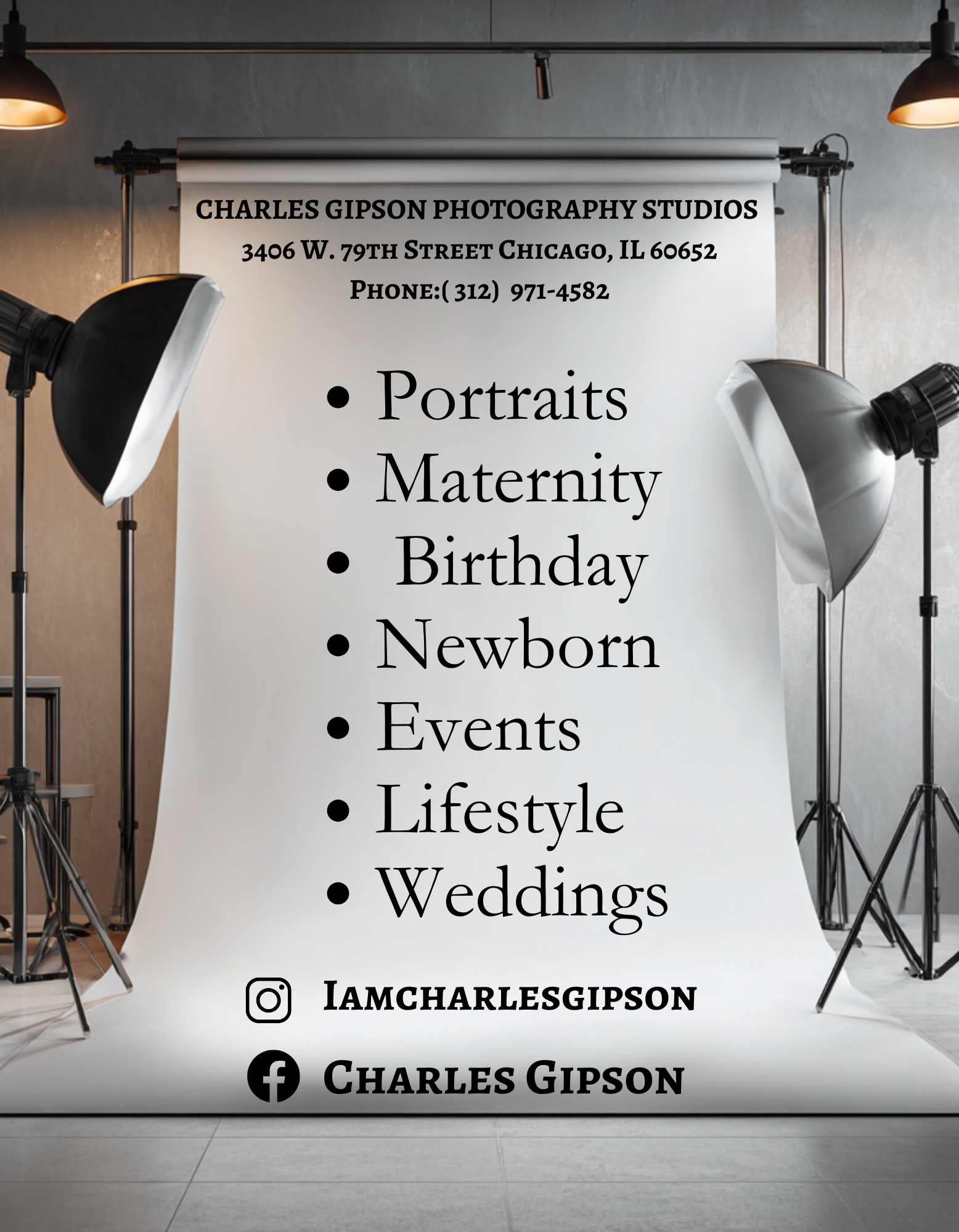 In Studio Photo Packages – Charles Gipson Photography Studios